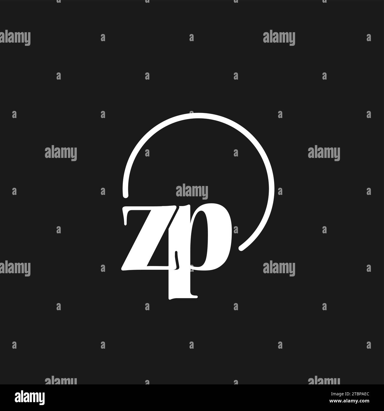 ZP logo initials monogram with circular lines, minimalist and clean ...