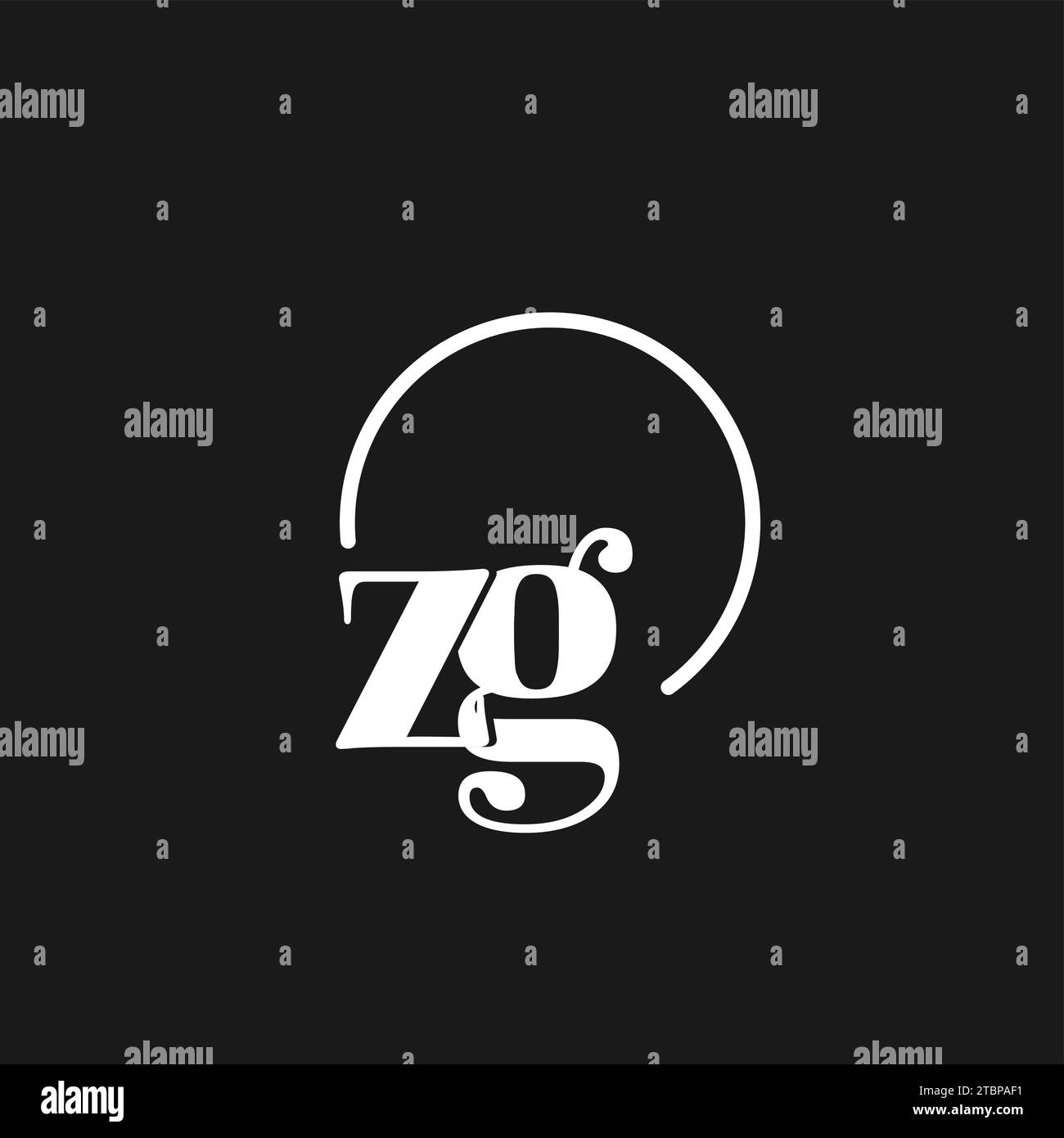 ZG logo initials monogram with circular lines, minimalist and clean ...