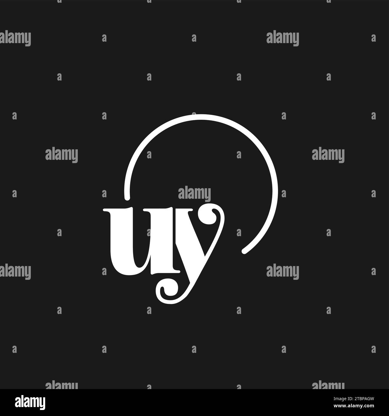 UY logo initials monogram with circular lines, minimalist and clean ...