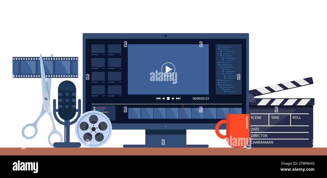 Video production concept. Making visual content for social media ...