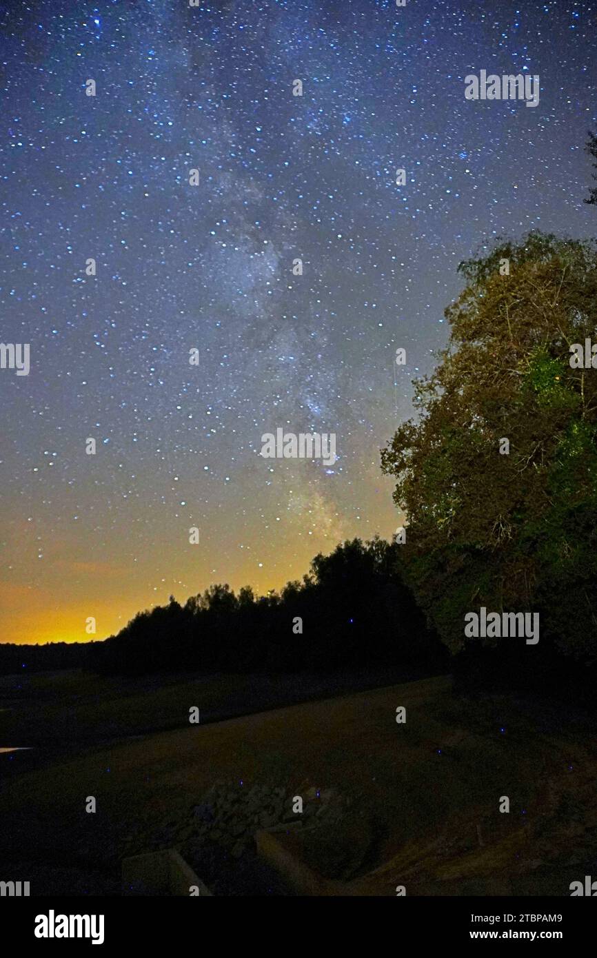 Night Skies Perigord National Forest Dordogne France Night Sky on Lake ...