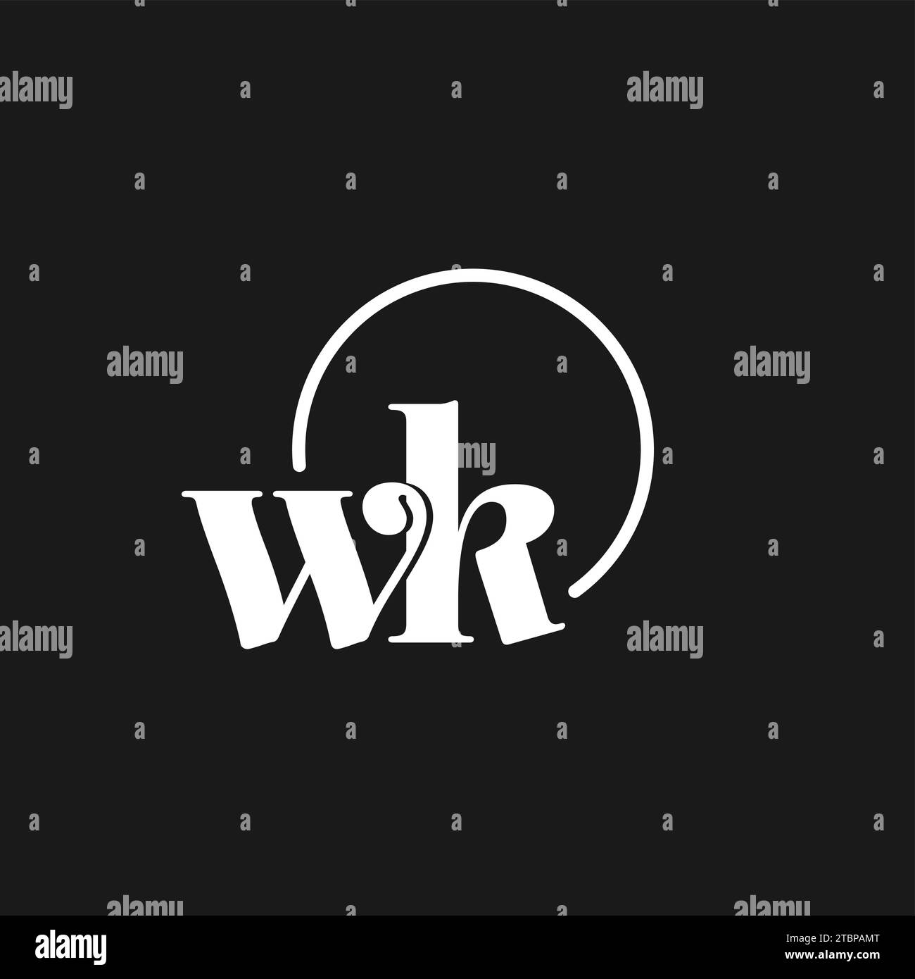 WK logo initials monogram with circular lines, minimalist and clean ...