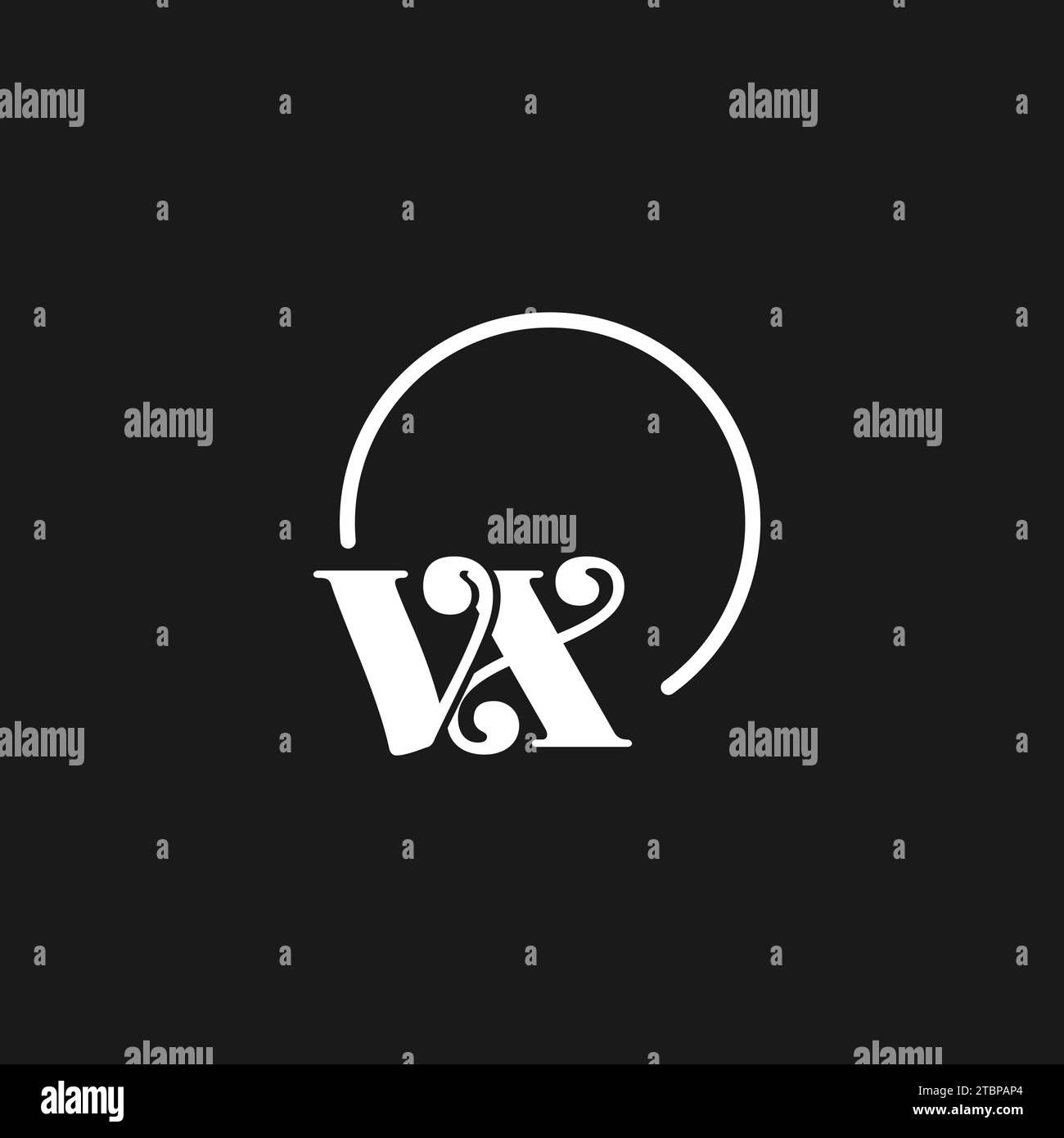 VX logo initials monogram with circular lines, minimalist and clean ...
