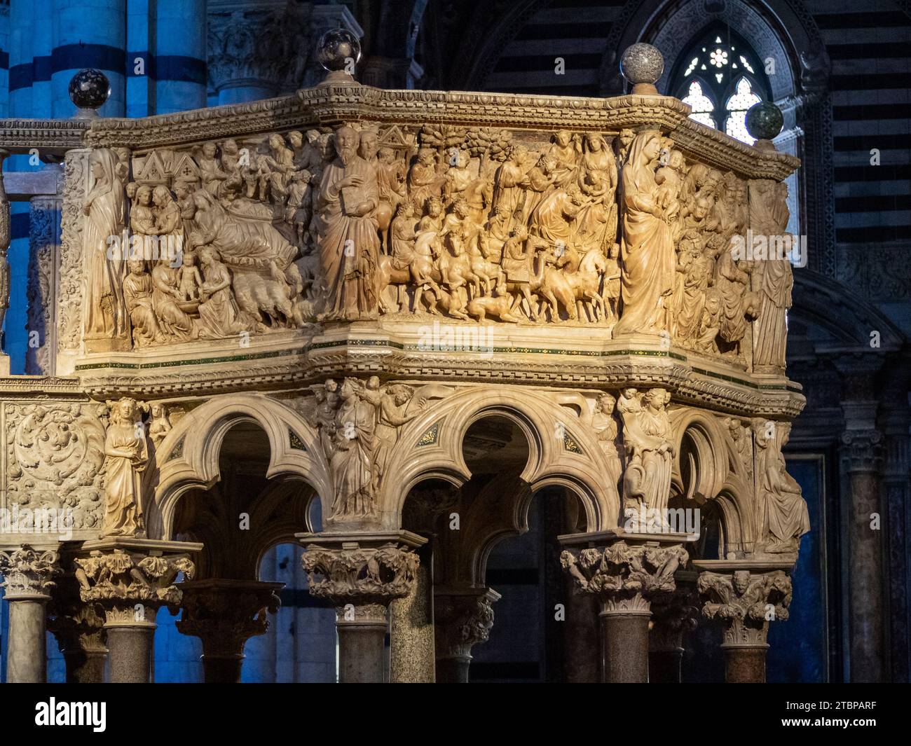 Visitation and Nativity and Adoration of the Magi, detail of Nicola ...