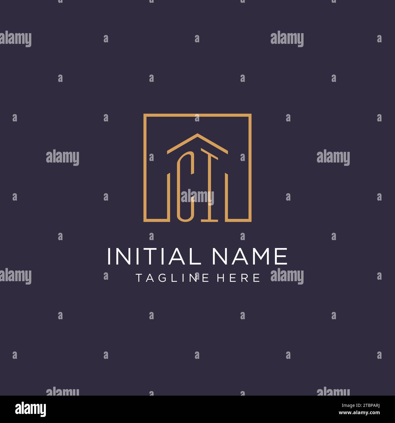 CI initial square logo design, modern and luxury real estate logo style ...