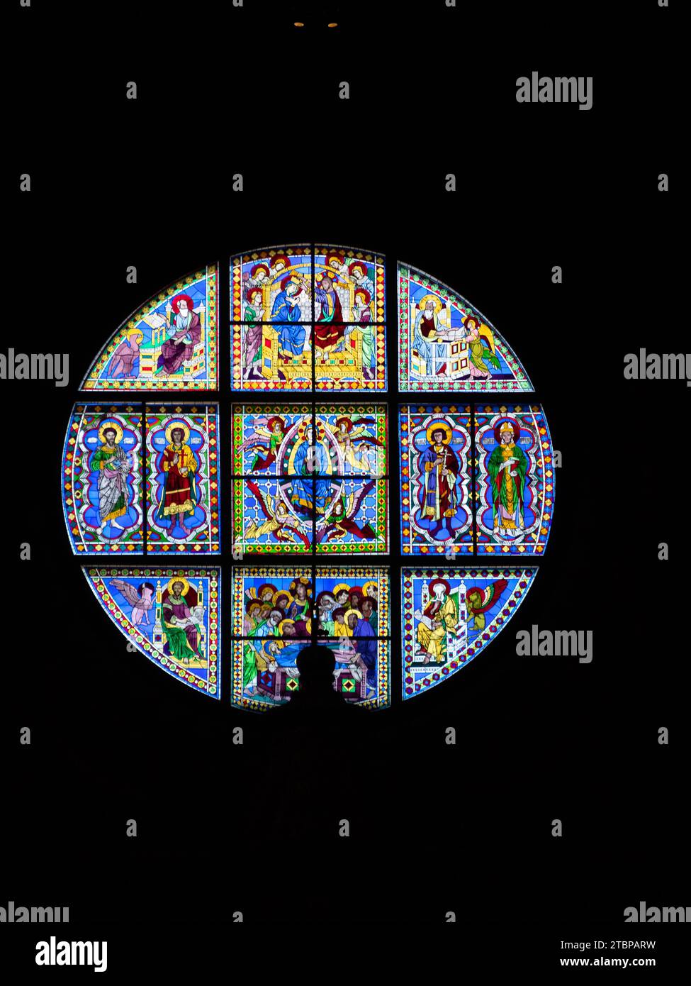Siena Cathedral stained glass window by Duccio di Buoninsegna Stock ...