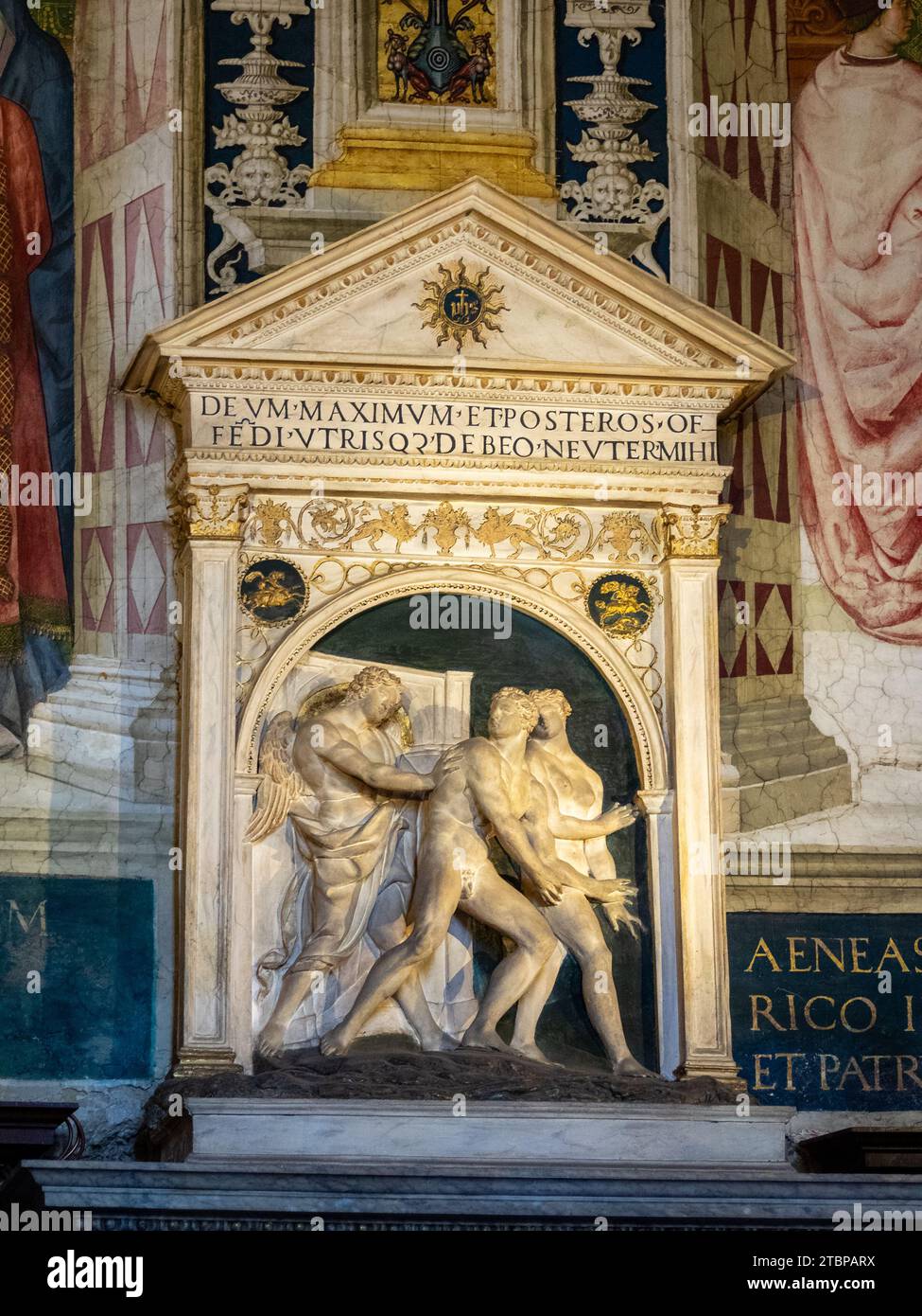 Adam and Eve expelled from Paradise, sculpture at Siena Cathedral Stock Photo - Alamy