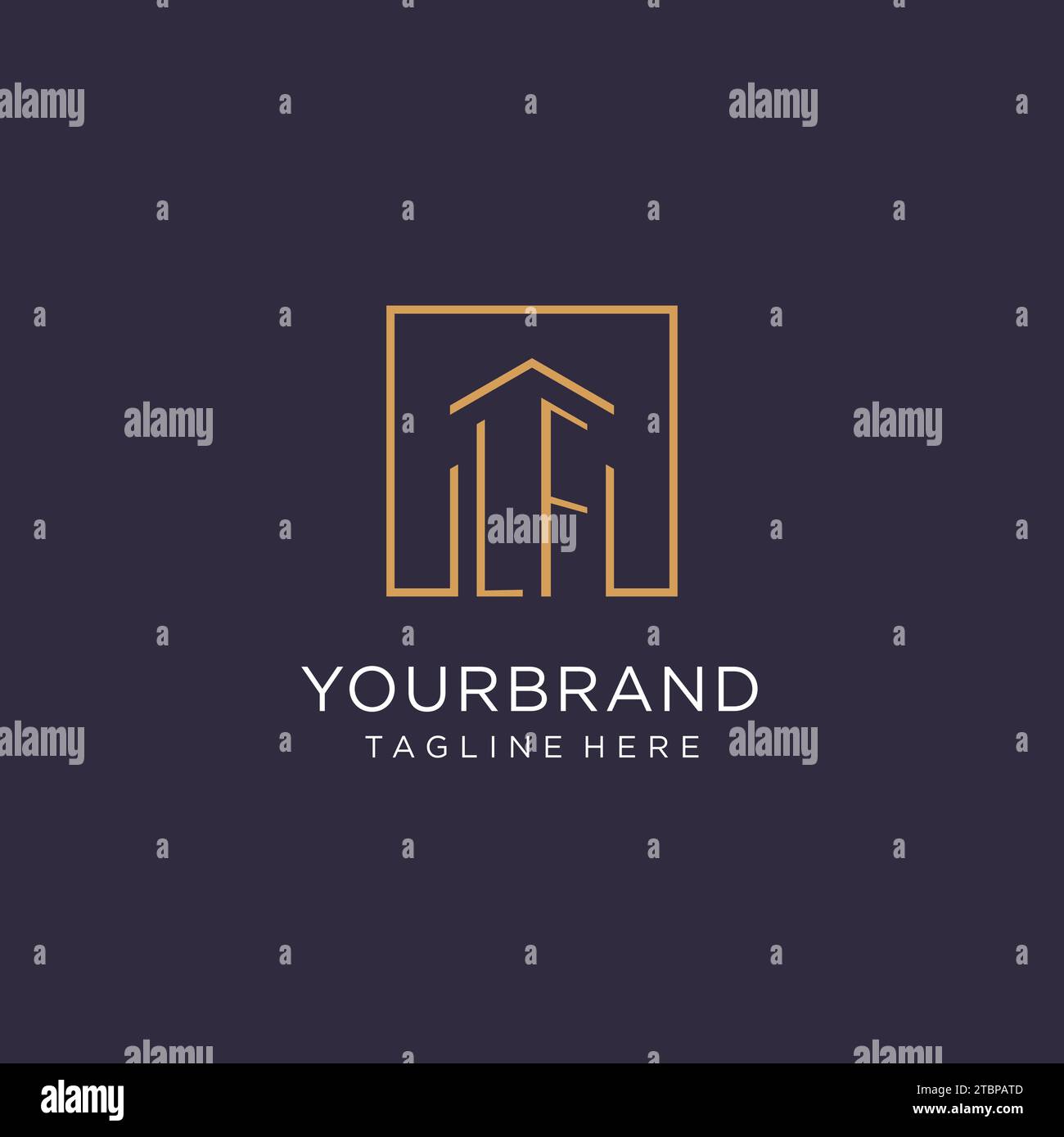 LF initial square logo design, modern and luxury real estate logo style ...