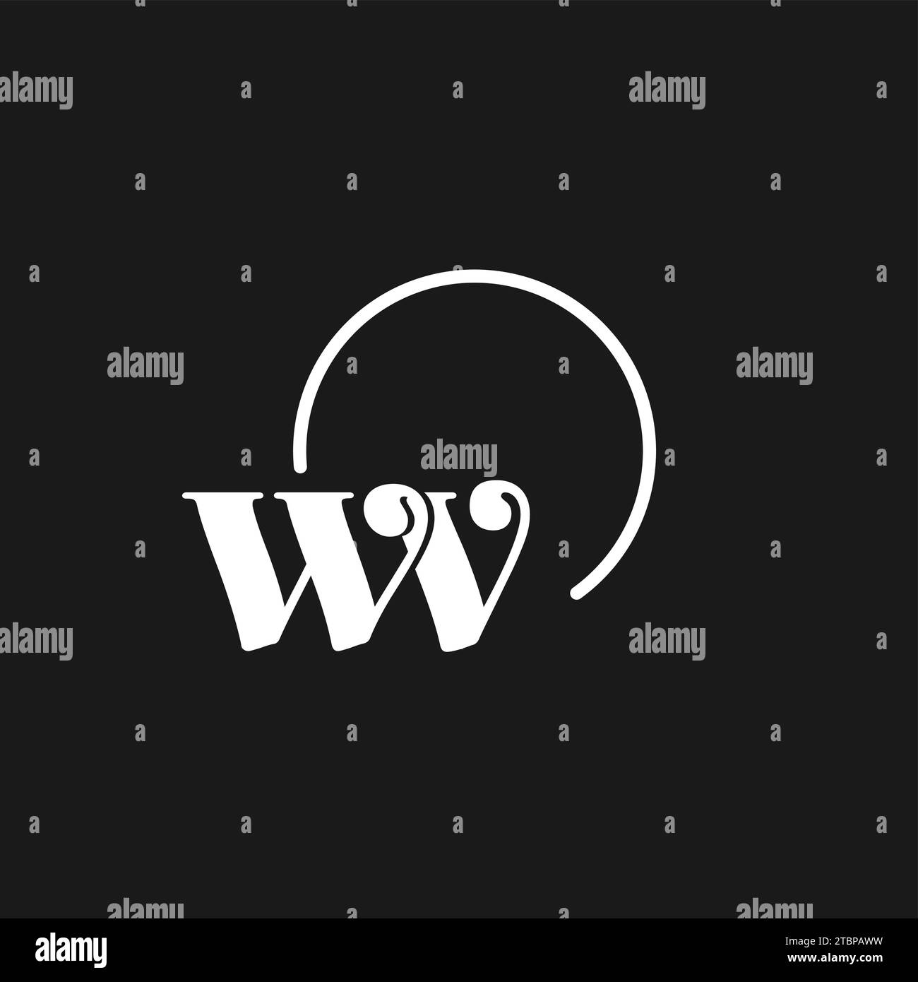 WV logo initials monogram with circular lines, minimalist and clean ...