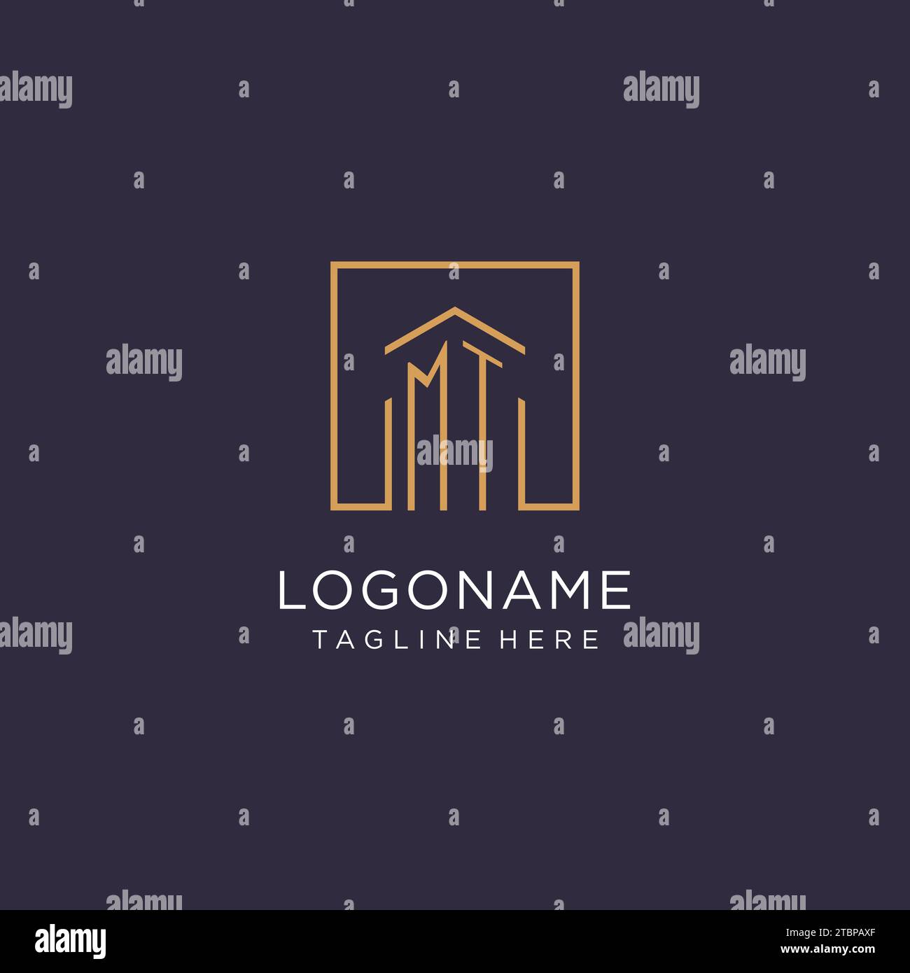 MT initial square logo design, modern and luxury real estate logo style ...