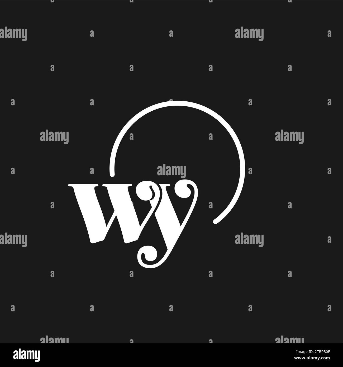 WY logo initials monogram with circular lines, minimalist and clean ...