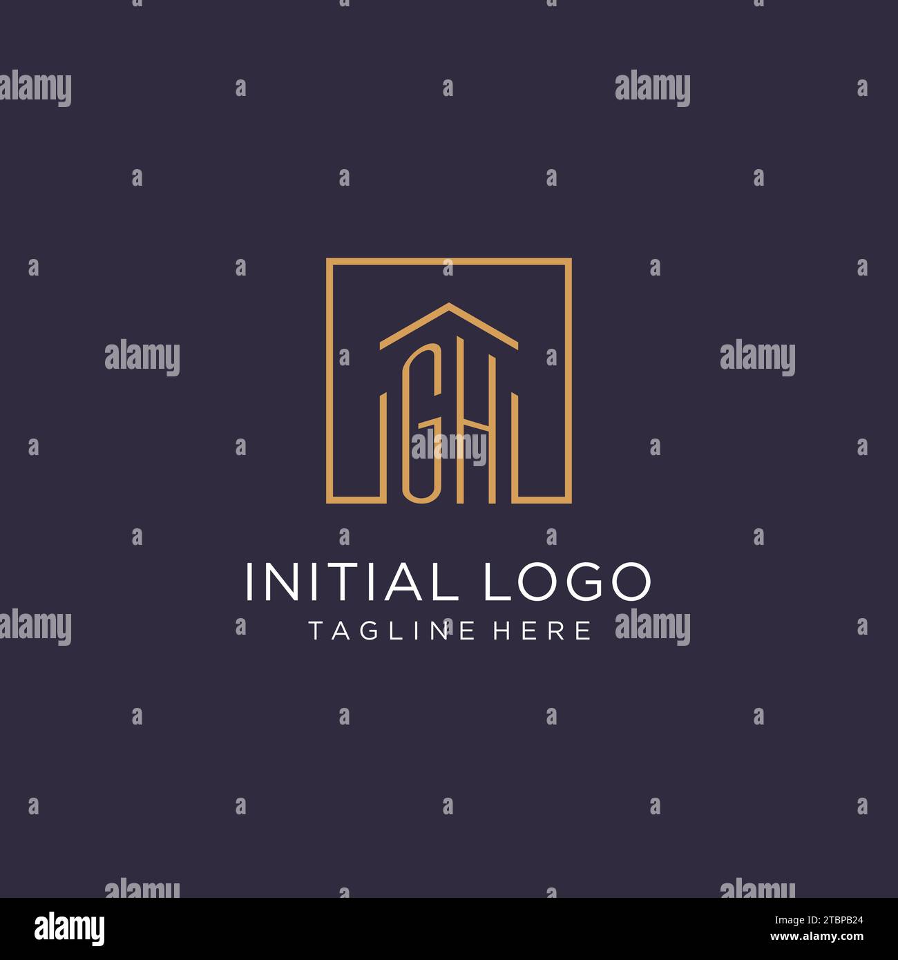 GH initial square logo design, modern and luxury real estate logo style ...