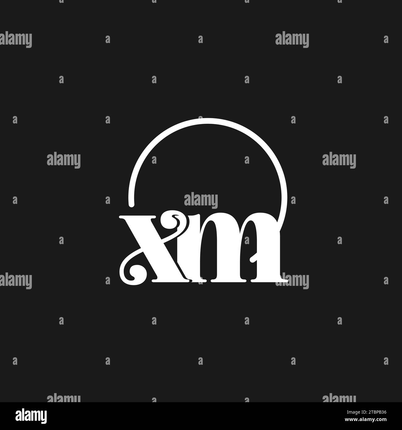XM logo initials monogram with circular lines, minimalist and clean ...