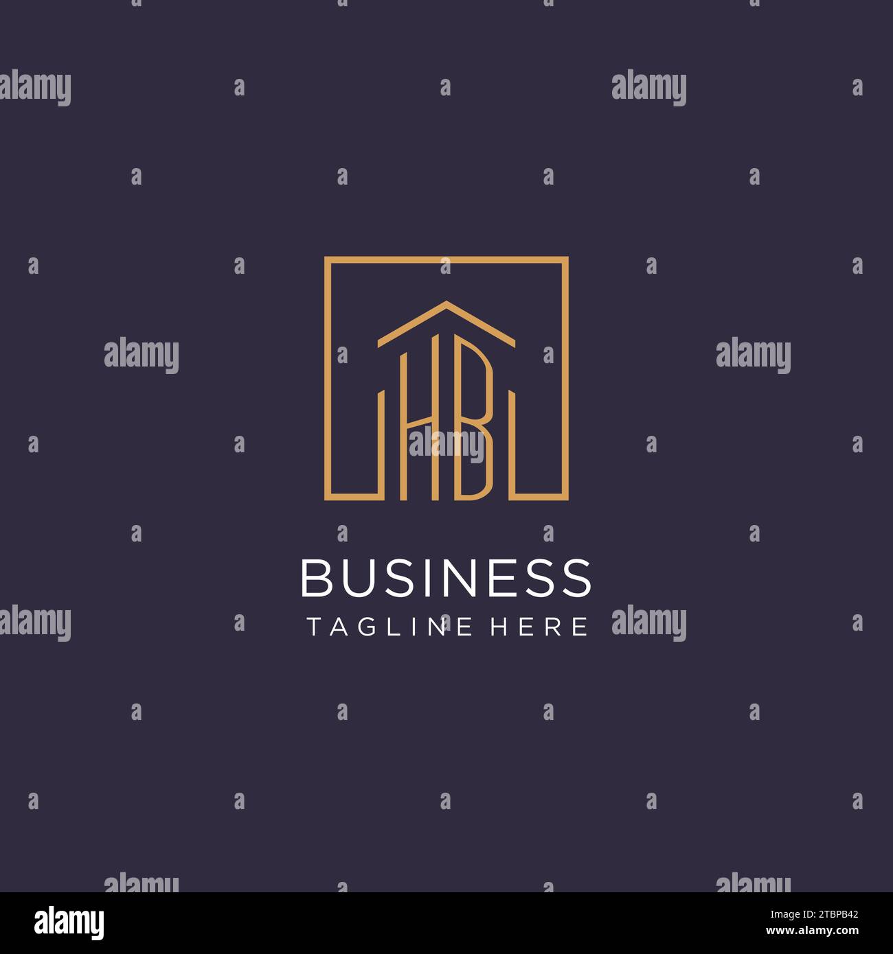 HB initial square logo design, modern and luxury real estate logo style ...