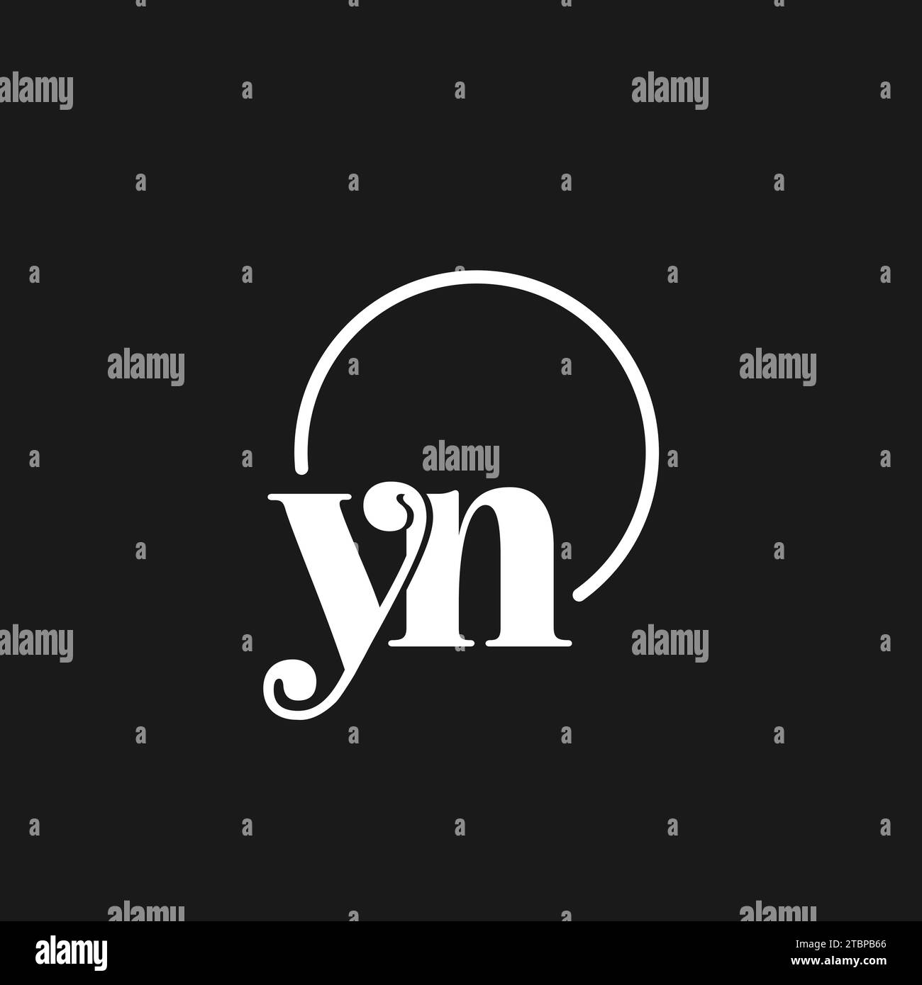 YN logo initials monogram with circular lines, minimalist and clean ...