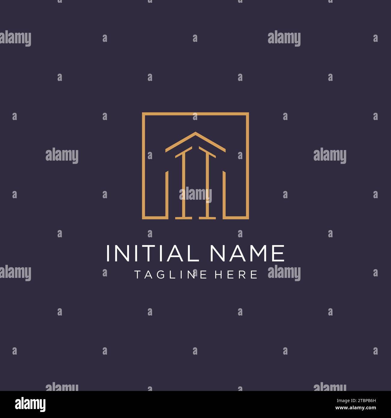 Ii real estate initials logo hi-res stock photography and images - Alamy