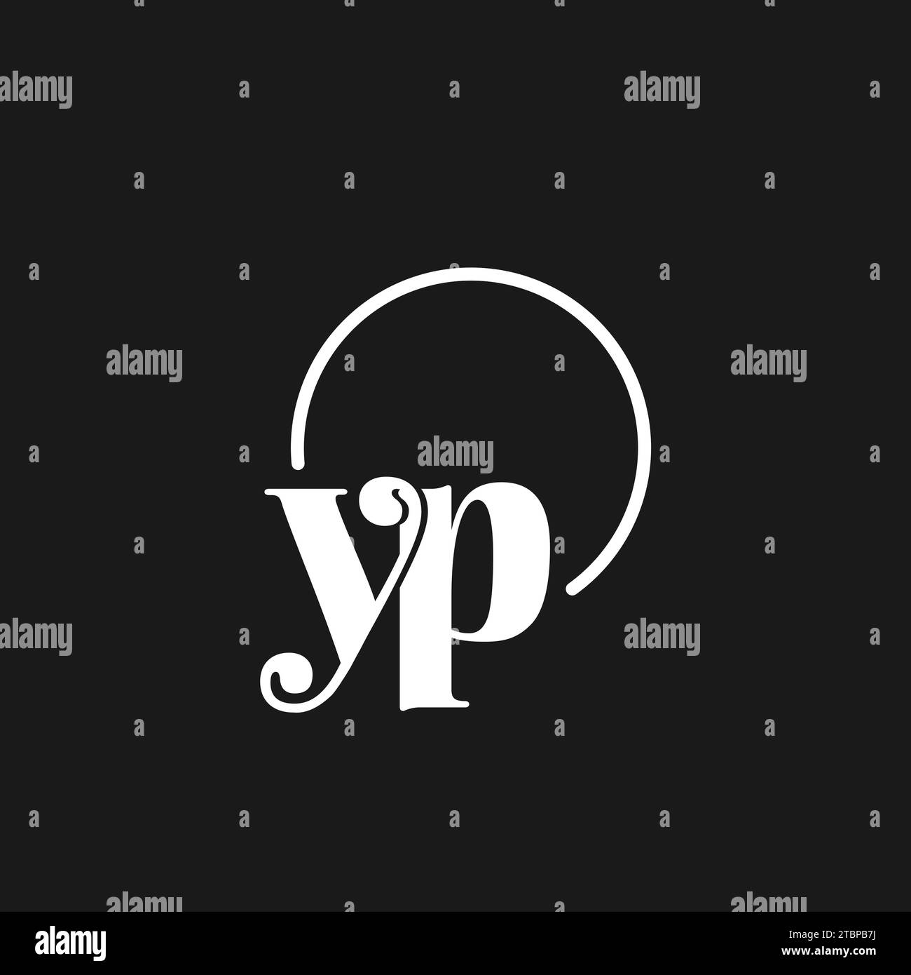 YP logo initials monogram with circular lines, minimalist and clean ...