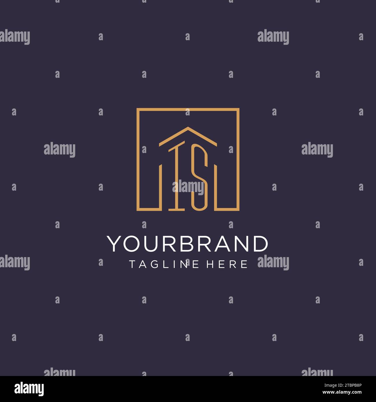 IS initial square logo design, modern and luxury real estate logo style ...