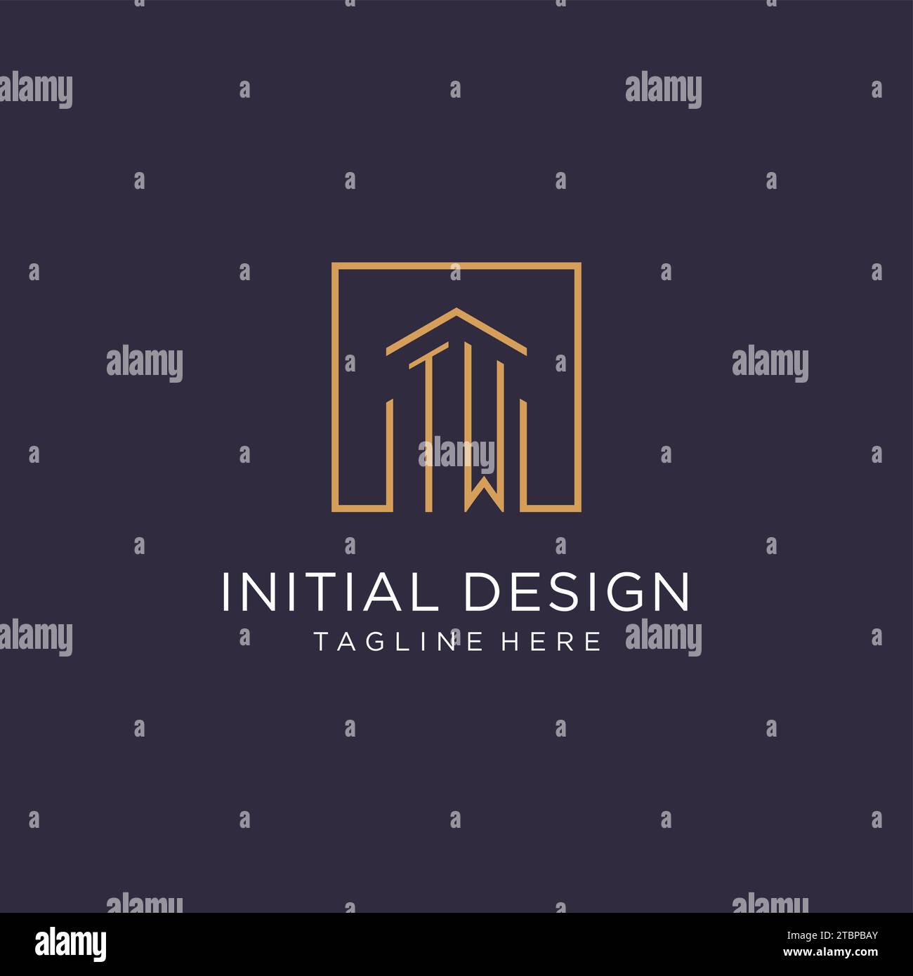 TW initial square logo design, modern and luxury real estate logo style ...