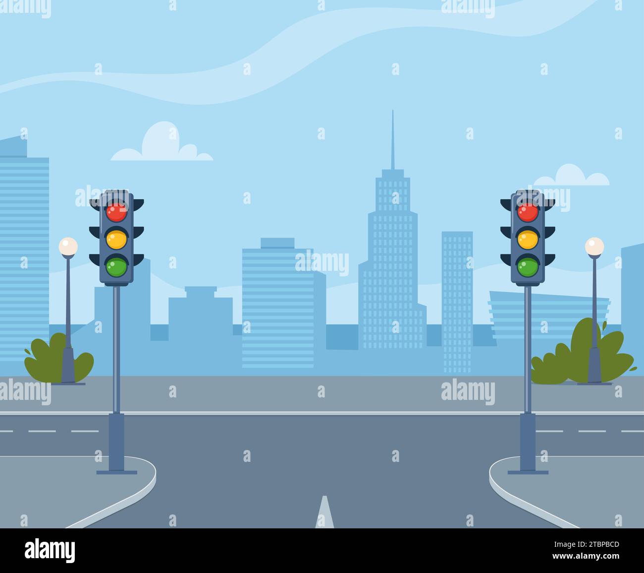 Intersection without traffic light Stock Vector Images - Alamy