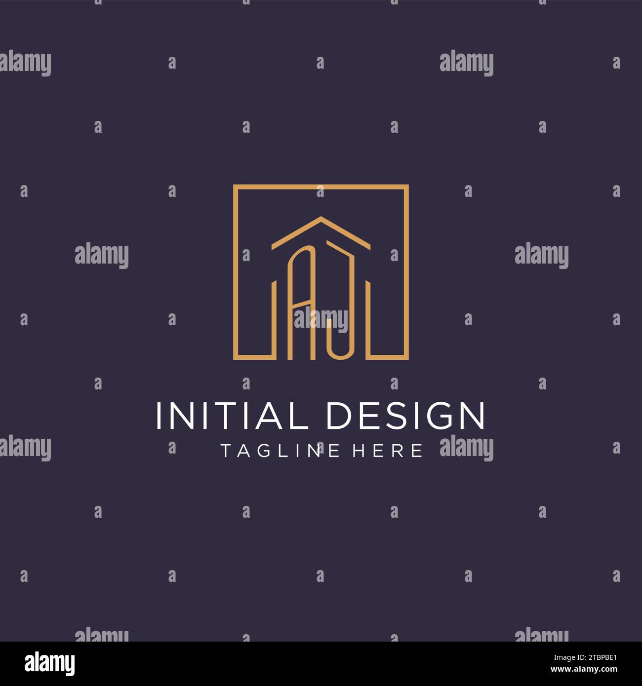 AJ initial square logo design, modern and luxury real estate logo style ...