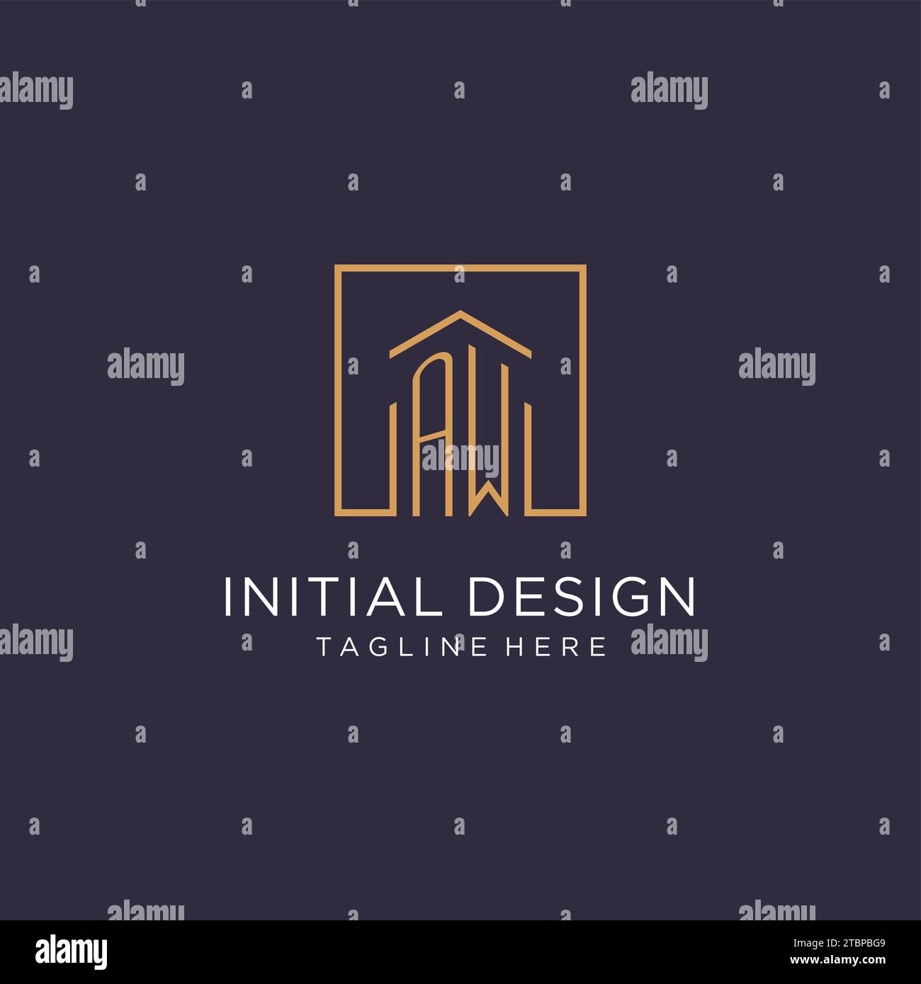 AW initial square logo design, modern and luxury real estate logo style ...