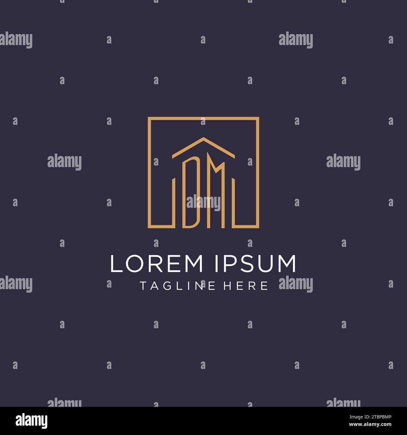 DM initial square logo design, modern and luxury real estate logo style design ideas Stock ...