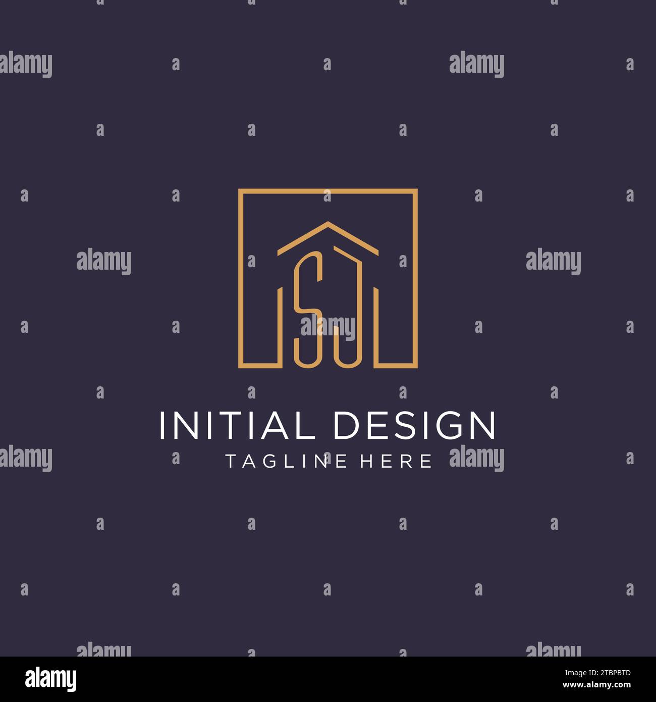 SJ initial square logo design, modern and luxury real estate logo style ...