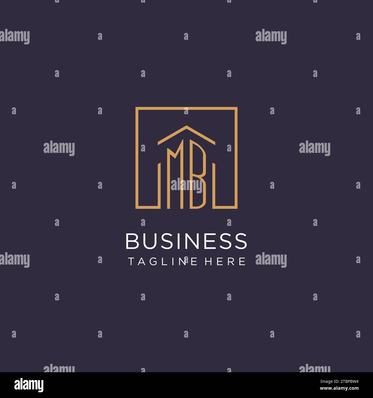 MB initial square logo design, modern and luxury real estate logo style ...