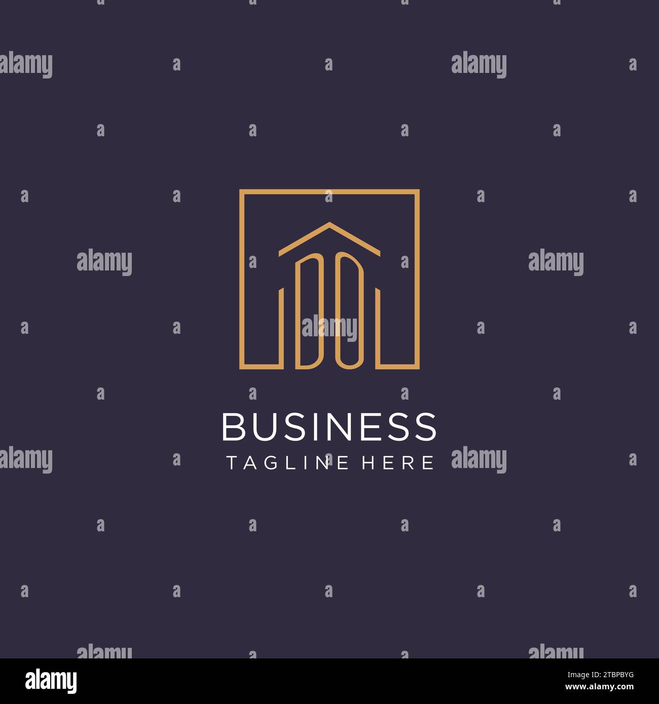 DO initial square logo design, modern and luxury real estate logo style ...