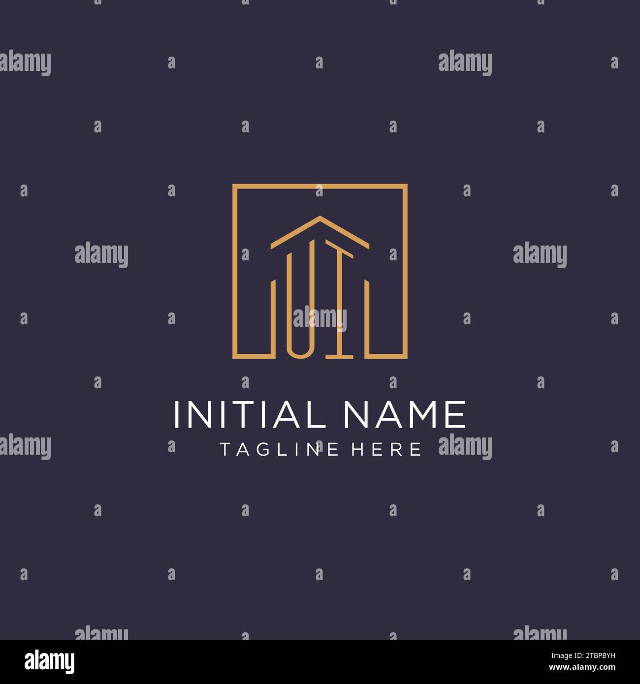 UI initial square logo design, modern and luxury real estate logo style ...