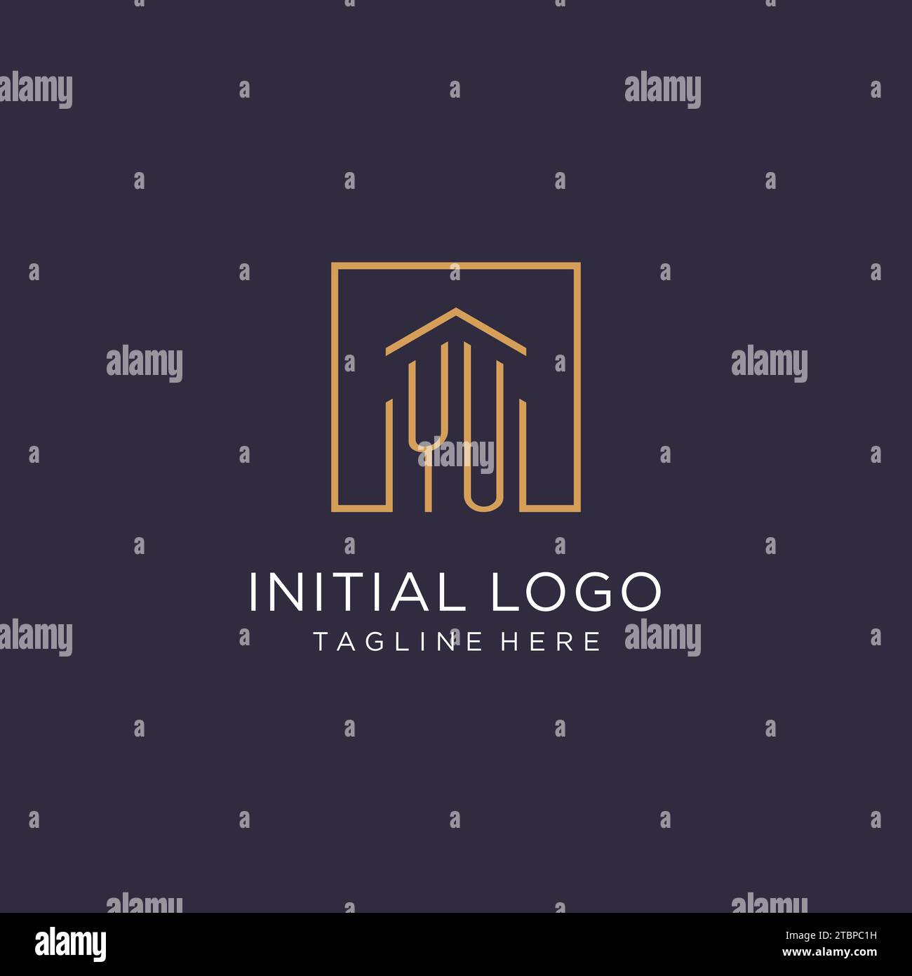 YU initial square logo design, modern and luxury real estate logo style ...