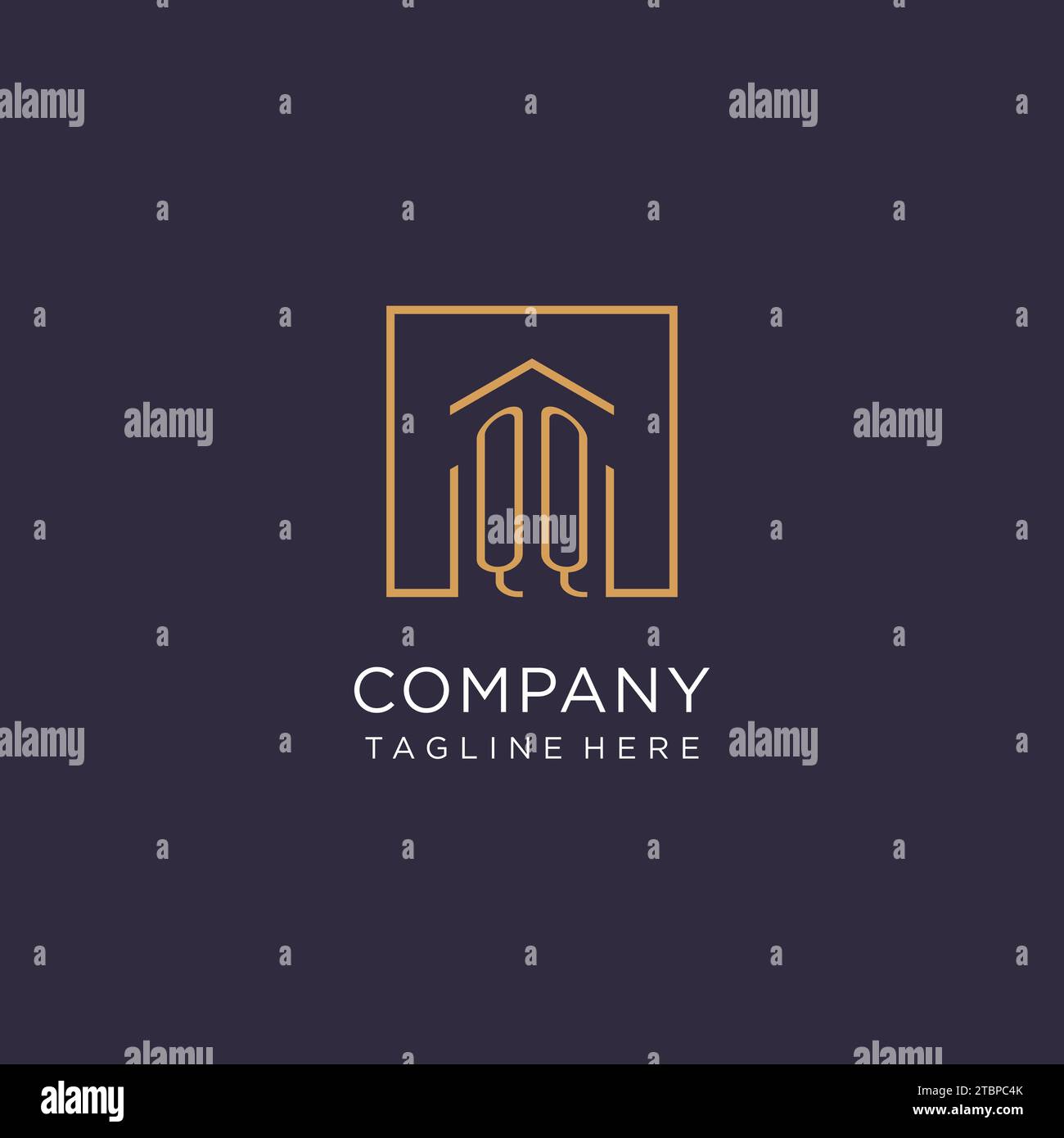 QQ initial square logo design, modern and luxury real estate logo style ...