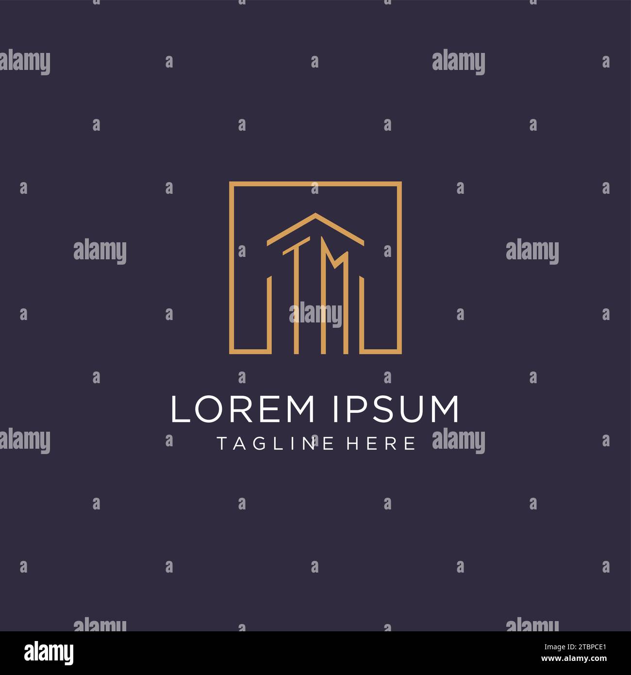 TM initial square logo design, modern and luxury real estate logo style ...