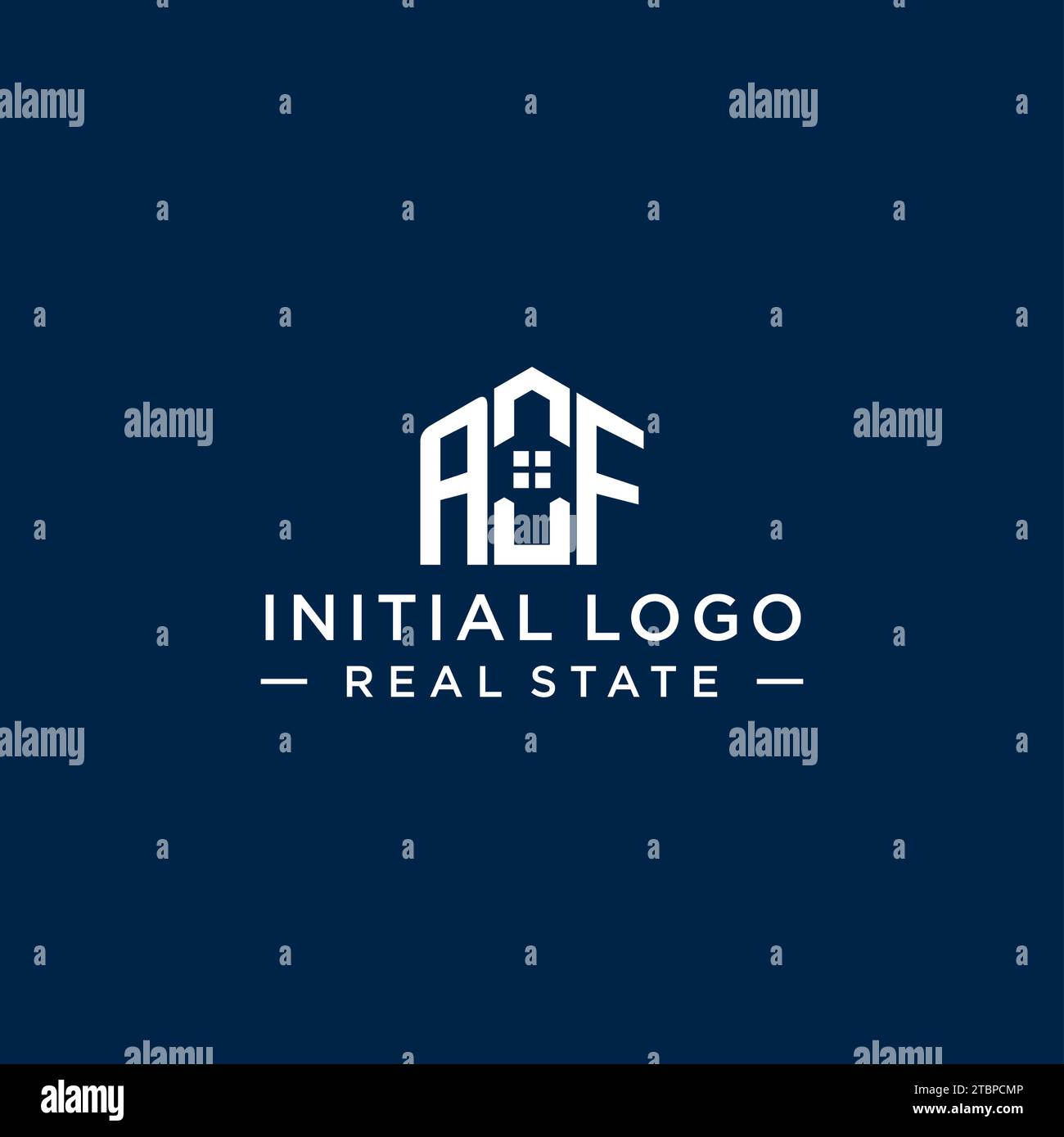 Initial letter AF monogram logo with abstract house shape, simple and ...