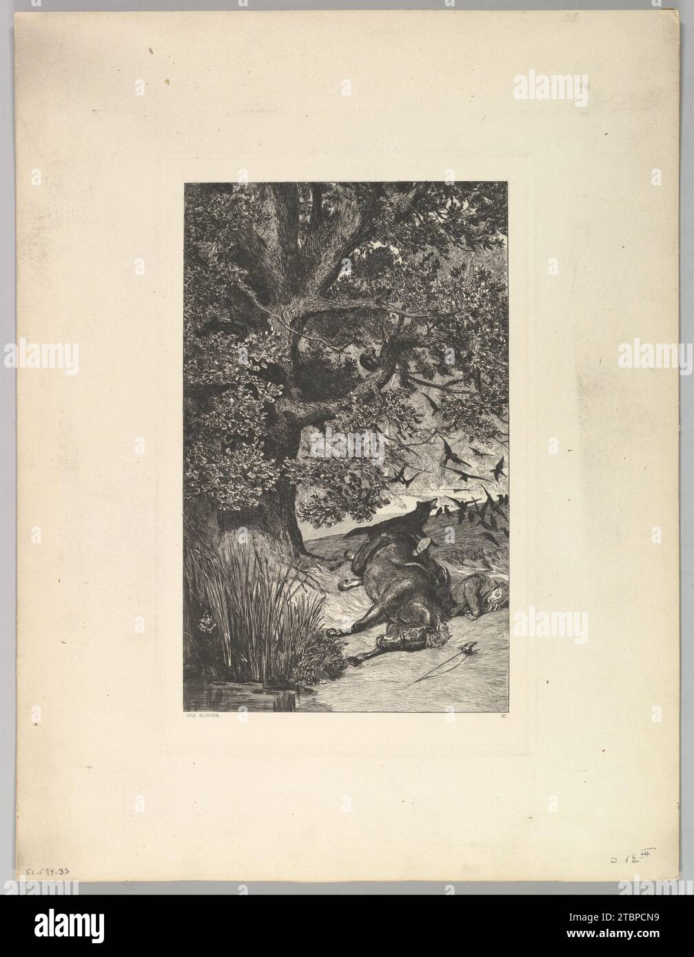 Gefallener Reiter, from the series Intermezzi 1952 by Max Klinger Stock ...