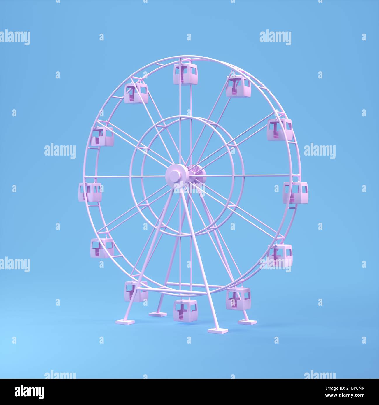Pink Funfair Picture for Kids Isolated on Soft Blue Backdrop. Holiday ...