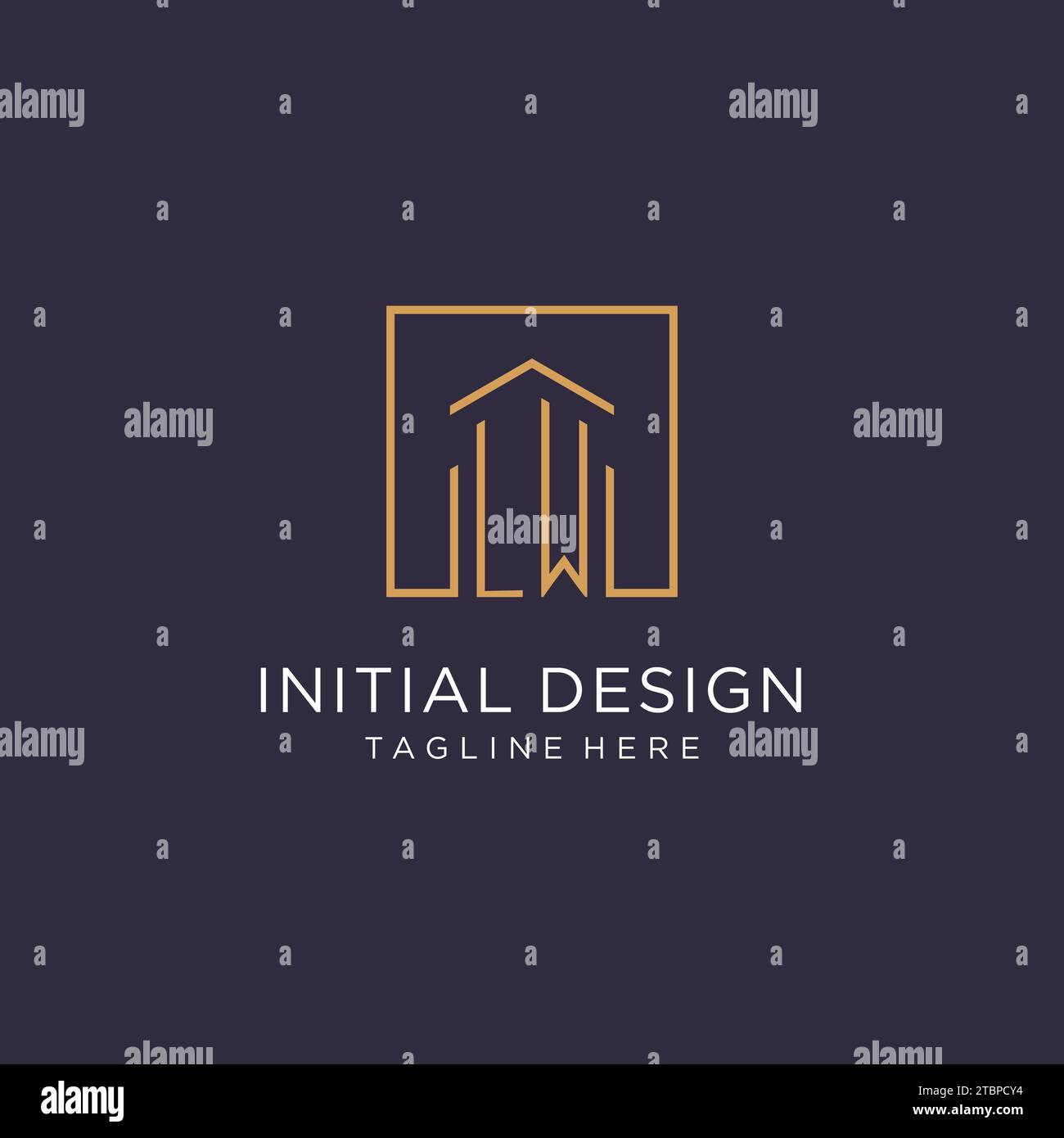 LW initial square logo design, modern and luxury real estate logo style ...