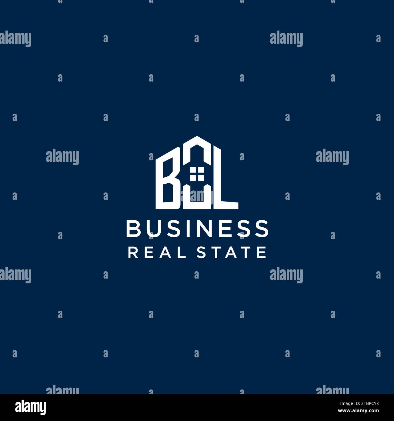 Initial letter BL monogram logo with abstract house shape, simple and ...