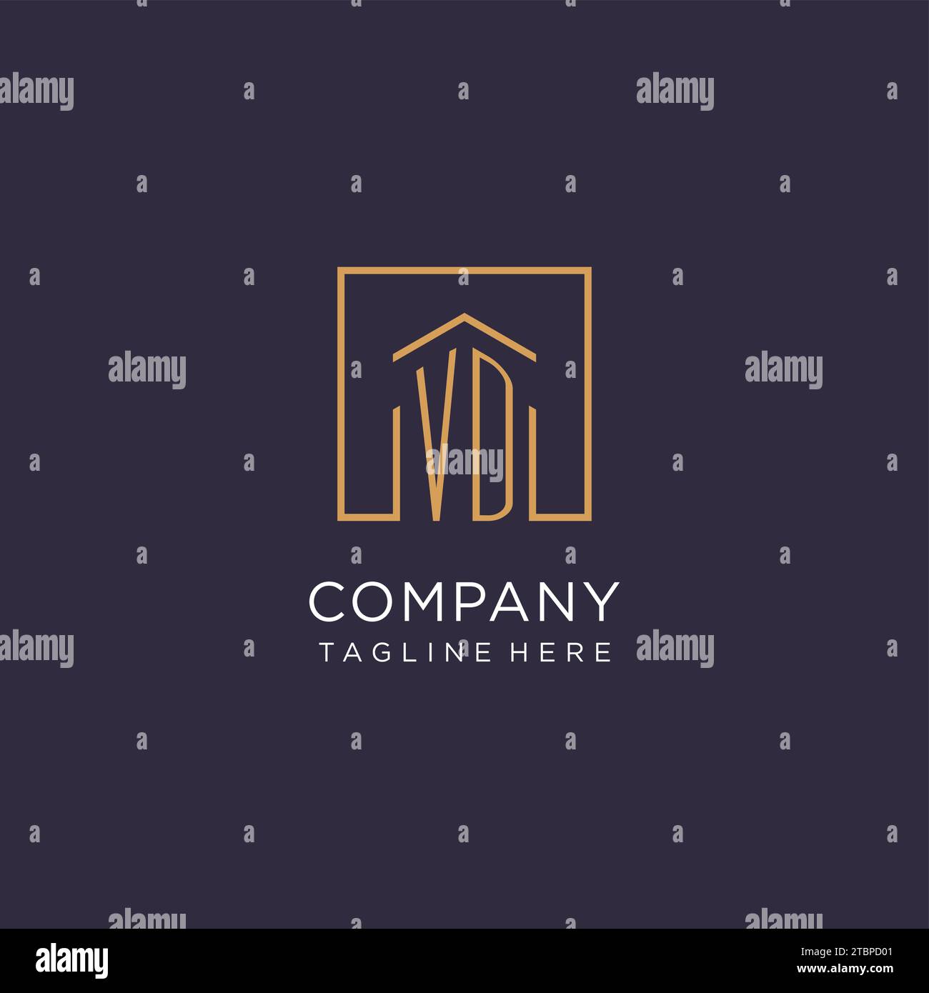 VD initial square logo design, modern and luxury real estate logo style ...
