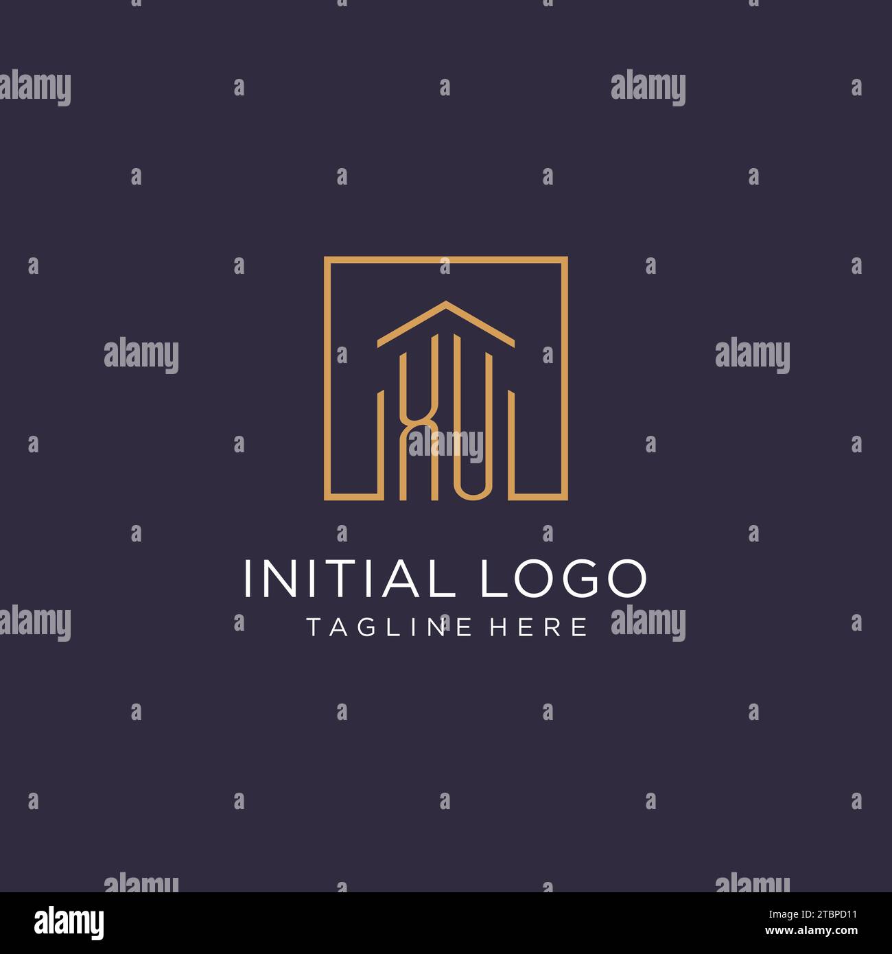 XU initial square logo design, modern and luxury real estate logo style ...
