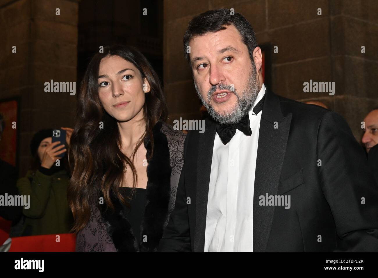 Milan, Italy. 07th Dec, 2023. Matteo Salvini and Francesca Verdini at ...