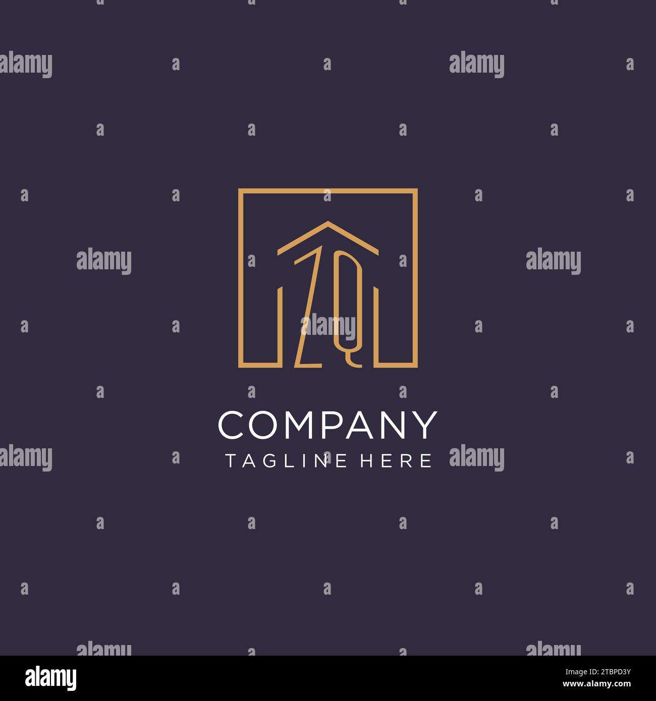 ZQ initial square logo design, modern and luxury real estate logo style ...