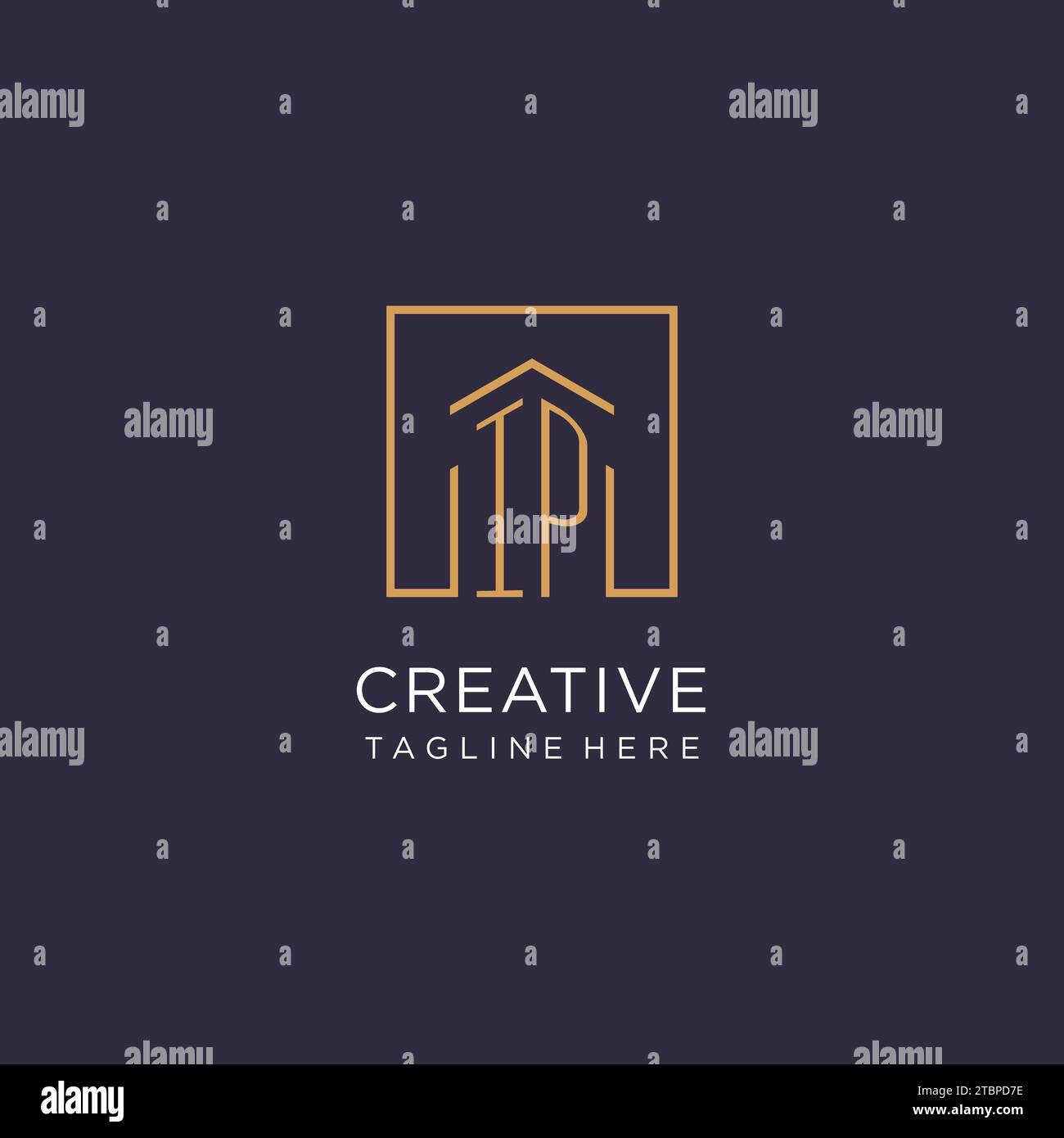 IP initial square logo design, modern and luxury real estate logo style ...