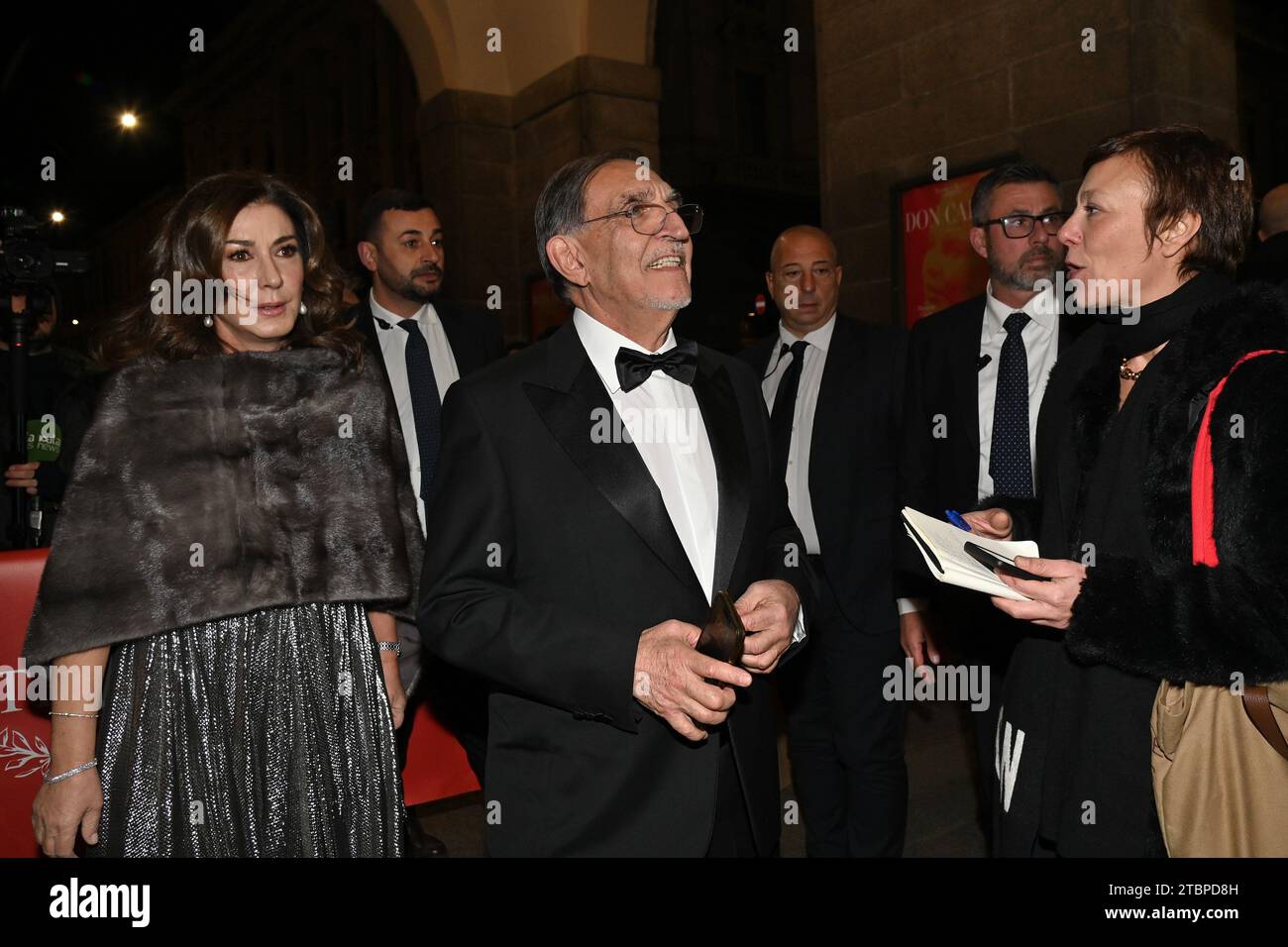 Milan, Italy. 07th Dec, 2023. Ignazio La Russa and Laura De Cicco at ...