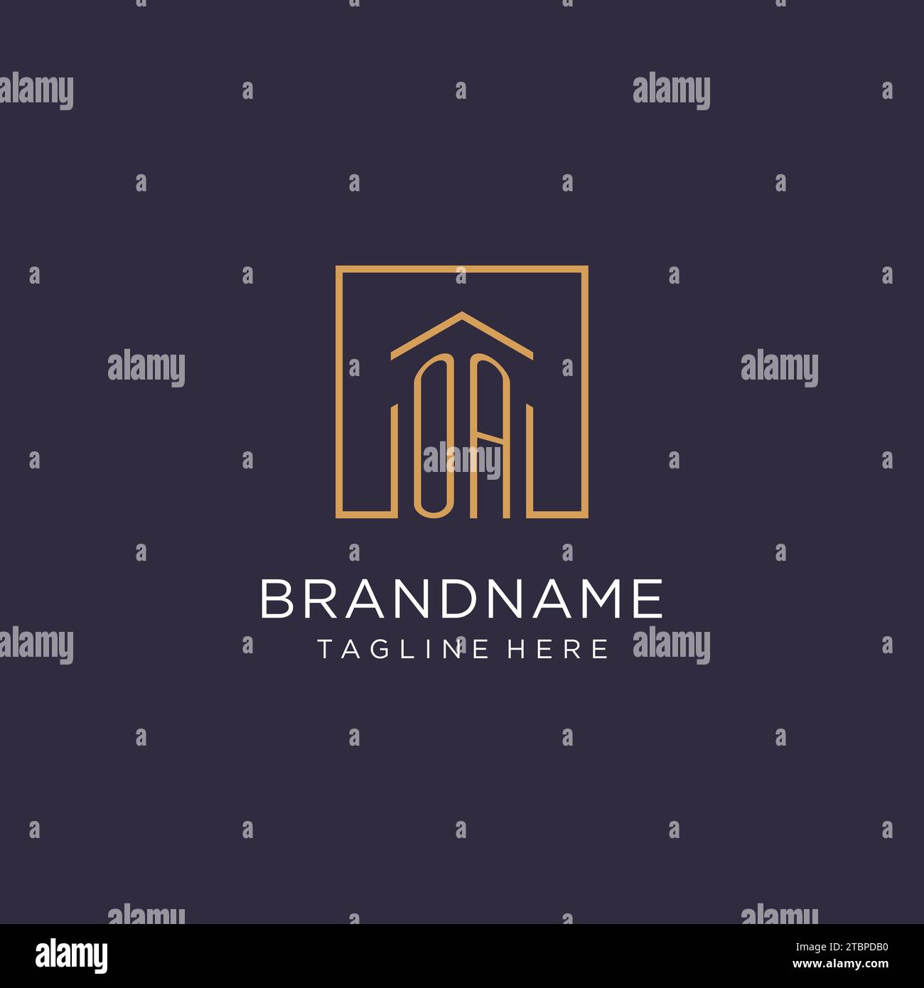 OA initial square logo design, modern and luxury real estate logo style ...