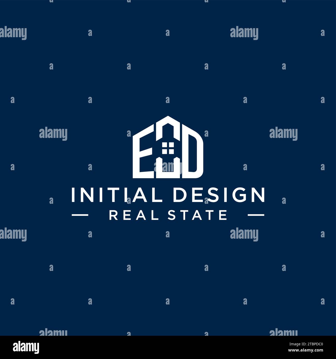 Initial letter ED monogram logo with abstract house shape, simple and ...