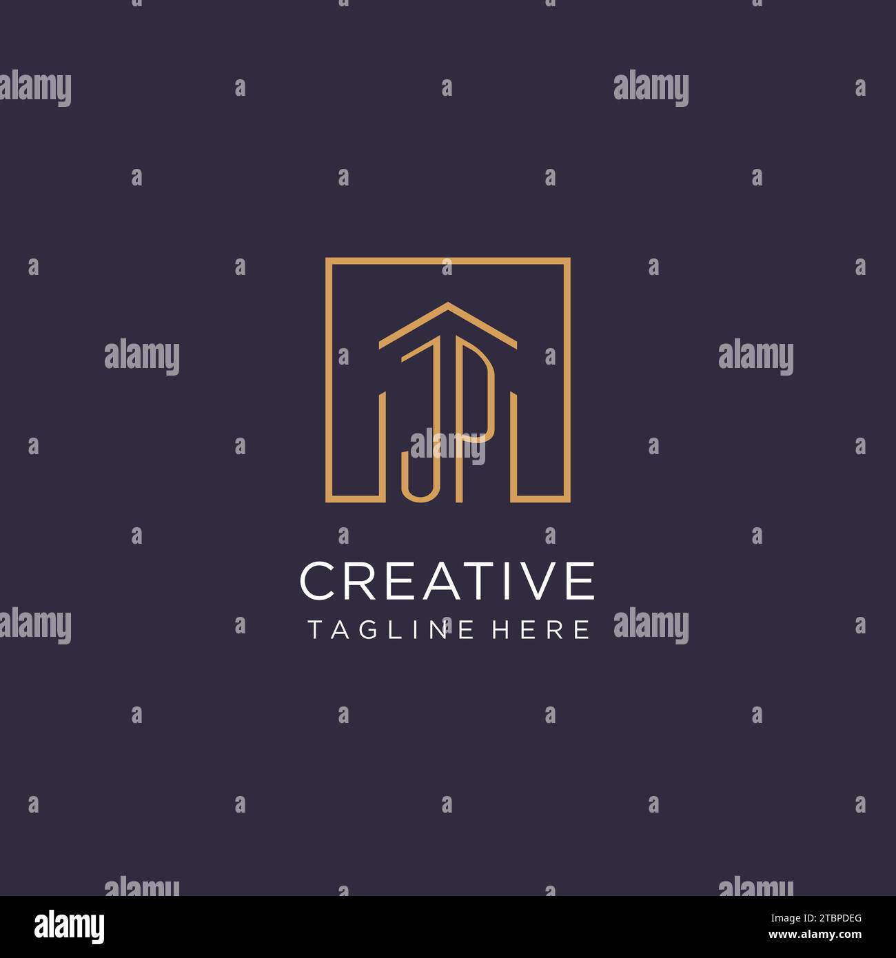 JP initial square logo design, modern and luxury real estate logo style ...