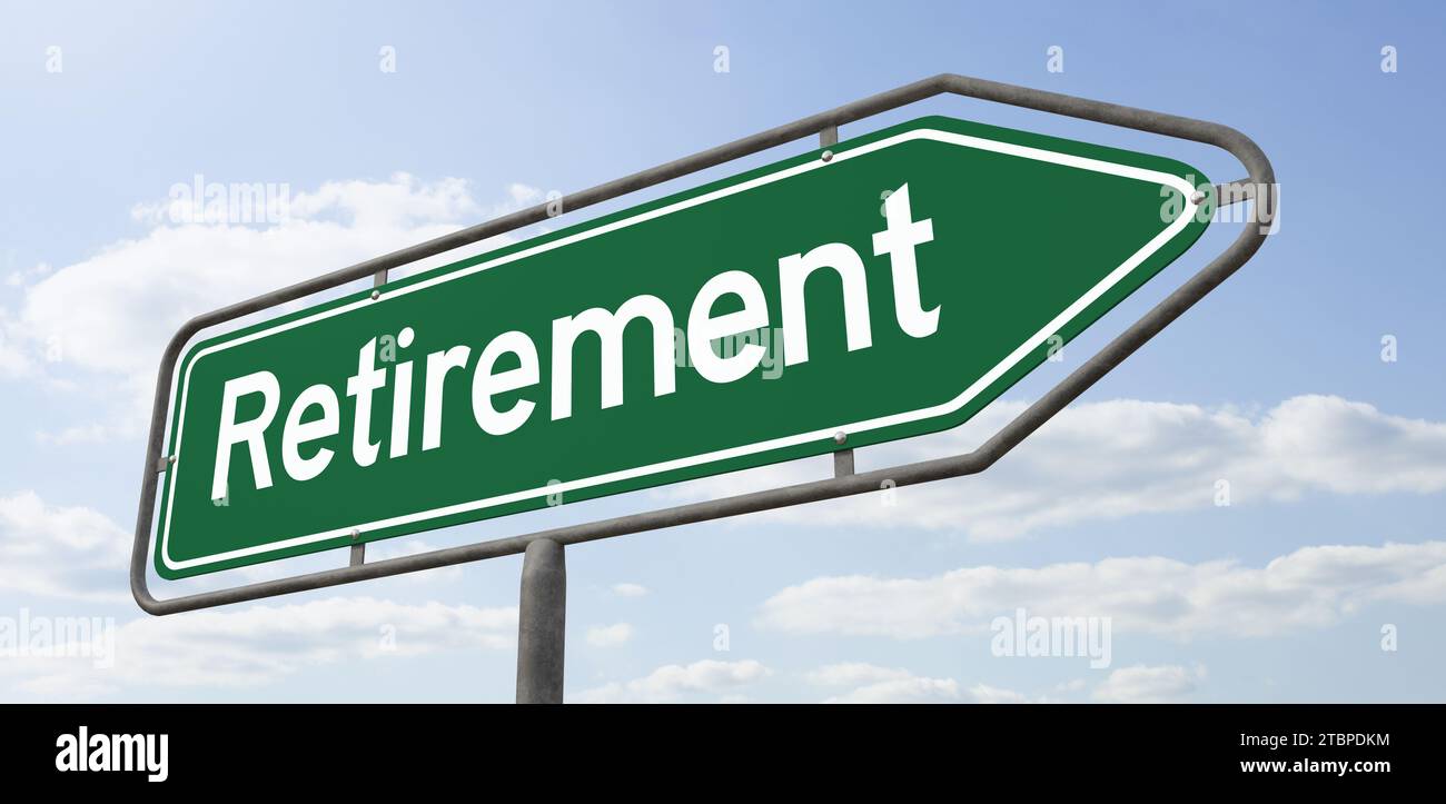 Arrow Signpost - 3d rendering - Retirement Stock Photo - Alamy