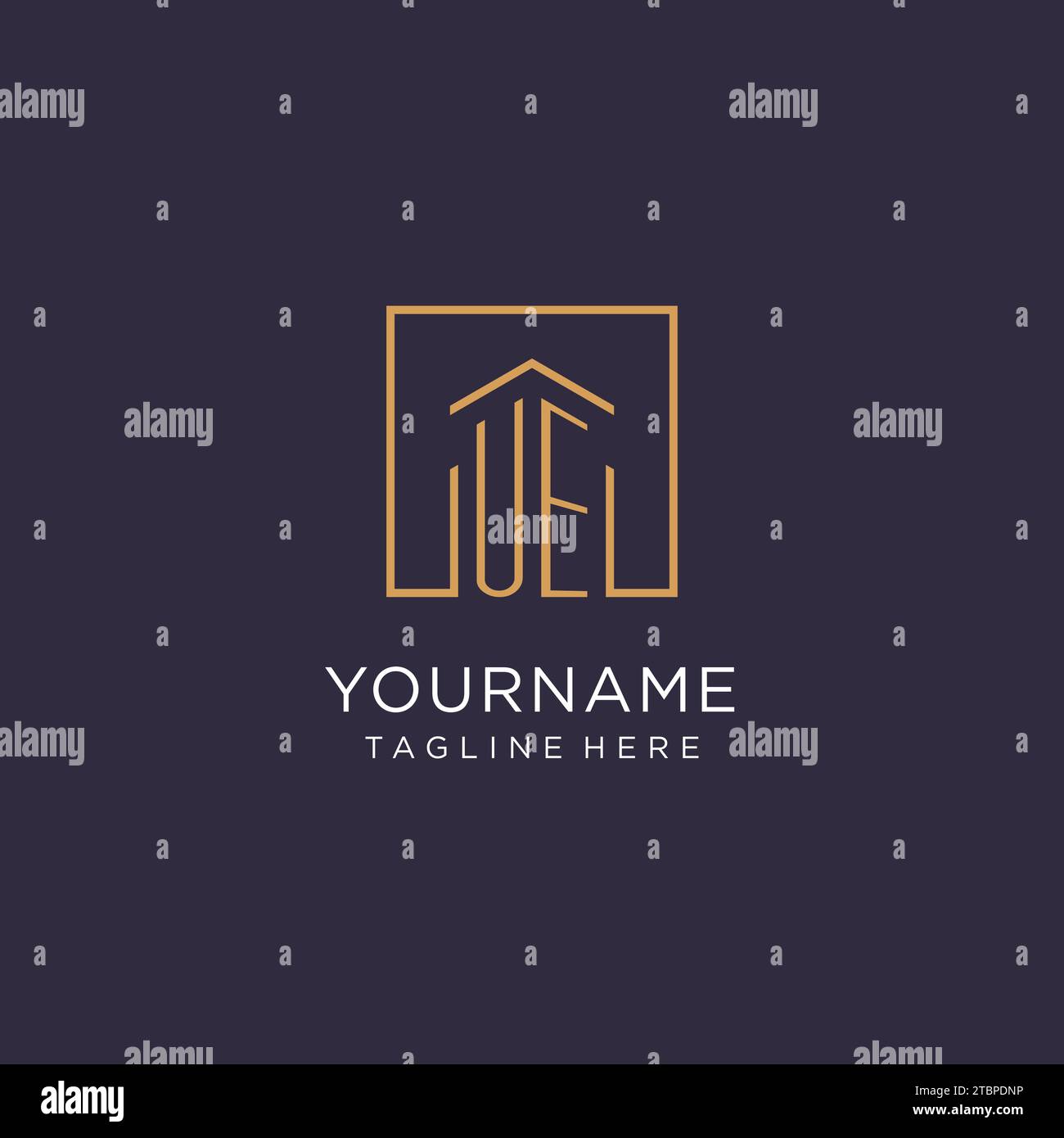 UE initial square logo design, modern and luxury real estate logo style ...